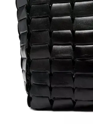 Dragon Diffusion Leather Woven Tote Bag - Black