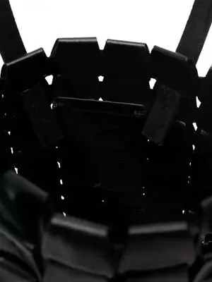 Dragon Diffusion Leather Woven Tote Bag - Black