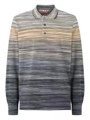 MISSONI Striped Long-sleeve Polo Shirt