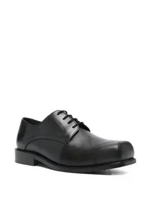 STEFAN COOKE Slashed Square Toe Derby Shoes