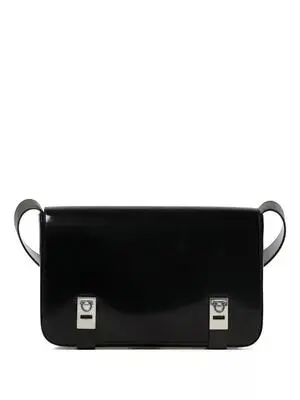 FERRAGAMO Patent-leather Clasp Shoulder Bag - 163 Black