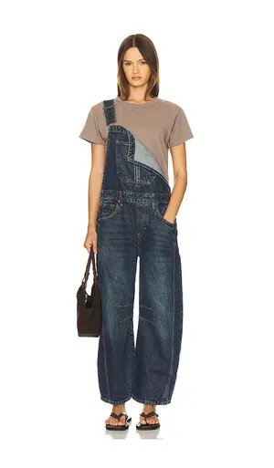 Free People Good Luck Overall In Blue - Deep End