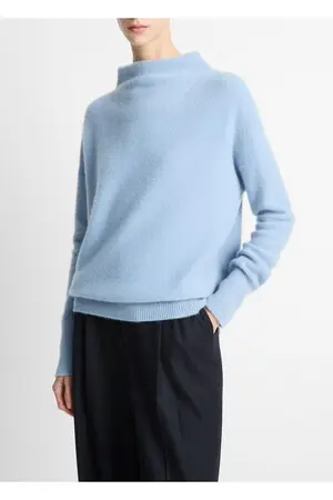 Vince Cashmere Funnel-neck Sweater - Gray