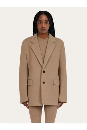 FERRAGAMO Single-breasted Virgin Wool Jersey Blazer - Red