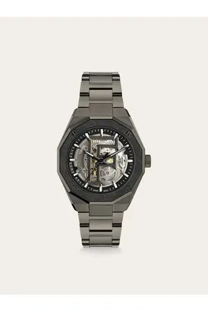 FERRAGAMO Edge Skeleton Watch - Black