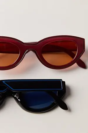 Free People Cat Eye Sunglasses - Cranberry/toast