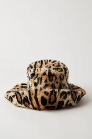 Anna Sui Leopard Bucket Hat - Caramel