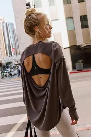 Free People Pass It On Layer Top - Chocolate