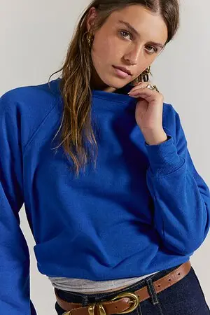 Free People Sonny Sweatshirt True Blue