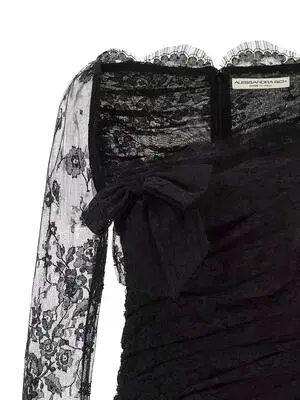 Alessandra Rich Bow-detailed Lace Mini Dress