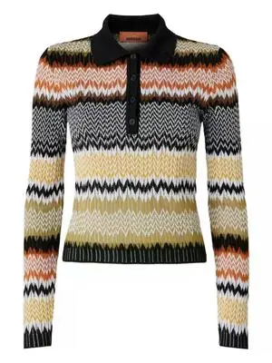 Missoni Chevron-pattern Polo Neck Top