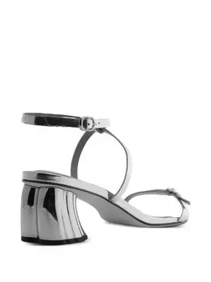 Farm Rio Monstera Sculptural Heel Sandals - Silver