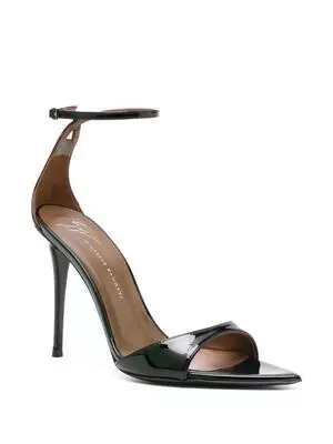 GIUSEPPE ZANOTTI 105mm Intriigo Leather Sandals - Black
