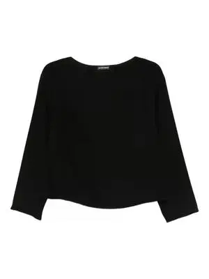 Emporio Armani Three-quarter-sleeve Cropped Top
