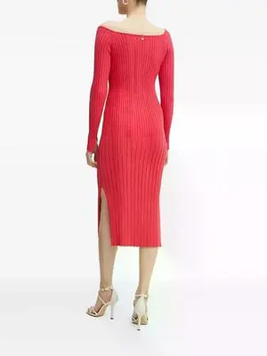 BOSS Ribbed Keyhole Midi Dress