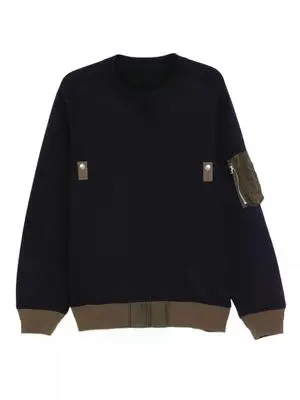 Sacai Panelled Zip-fastening Sweater