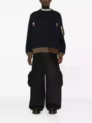 Sacai Panelled Zip-fastening Sweater