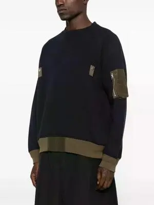 Sacai Panelled Zip-fastening Sweater