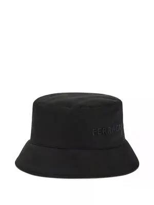 FERRAGAMO Embroidered-logo Bucket Hat - Black