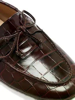 Le Monde Beryl Crocodile-effect Leather Loafers