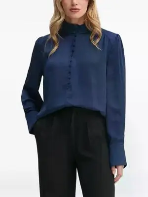 BRUUNS BAZAAR Embellished-cuff Mock-neck Blouse