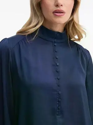 BRUUNS BAZAAR Embellished-cuff Mock-neck Blouse