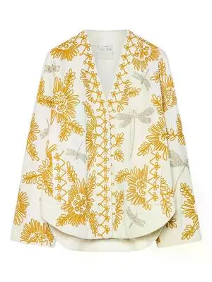 FORTE_FORTE Floral Embroidered Jacket - White