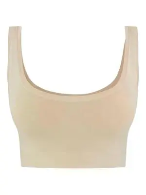 Hanro Seamless Scoop-neck Crop Top - Neutrals