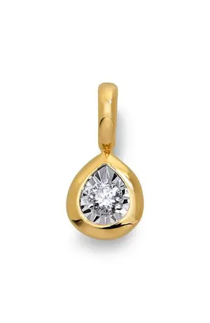 Monica Vinader Solitaire Pear-cut Diamond Pendant Charm - 18ct Gold Vermeil/lab Dia