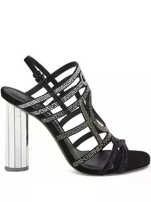 FERRAGAMO Crystal-embellished Block-heel Sandals