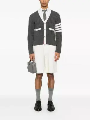 Thom Browne 4-bar V-neck Cashmere Cardigan - Grey