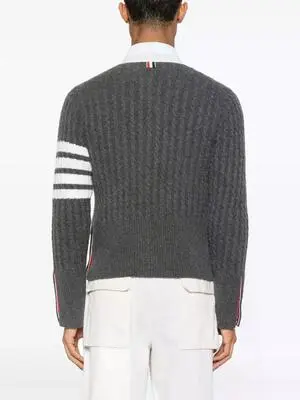 Thom Browne 4-bar V-neck Cashmere Cardigan - Grey