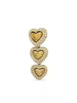 Guess Earrings Heart Motif Crystal Embellishment - Gold