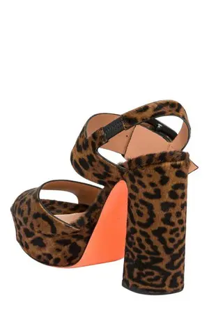 Santoni Animal-print Cavallino Sandals - Brown
