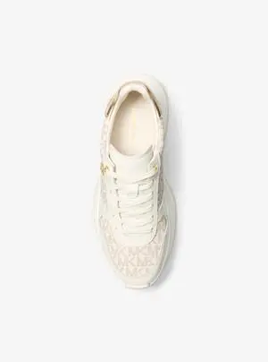Michael Kors Arla Leather And Suede Trainer - Natural