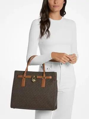 Michael Kors Hamilton Moderne Large Signature Logo Satchel