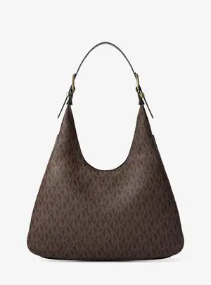 Michael Kors Nolita Large Signature Logo Shoulder Bag - Brown