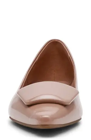 Anne Klein Crawford Pointed Toe Flat - Beige Patent