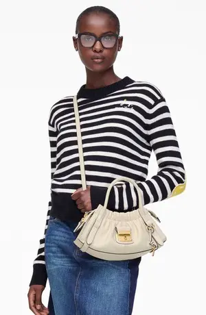 Marc Jacobs The Suede Cristina Small Crossbody Satchel - Ivory
