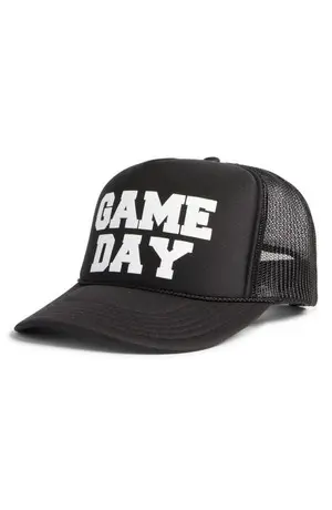 FRIDAY FEELIN’ Game Day Trucker Hat - Black