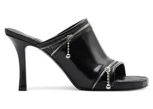 Burberry Peep 85mm Leather Sandals - Black