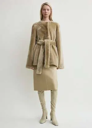 TOTEME Shearling Jacket - Rye