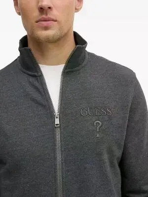 Guess Logo-embroidered Zip-up Sweatshirt