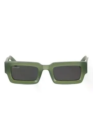Off-White Rectangle-frame Tinted Sunglasses - Green