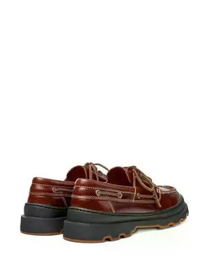 Camper Brutus Leather Lace-up Loafers - Red