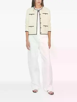 Tory Burch Kendra Buttoned Cardigan With Trims - Neutrals