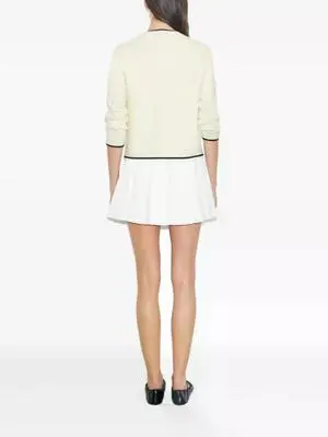 Tory Burch Kendra Buttoned Cardigan With Trims - Neutrals