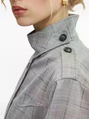 BRUUNS BAZAAR Checked High-neck Jacket