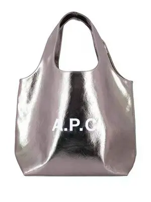 A.p.c. Large Ninon Metallic Logo Tote