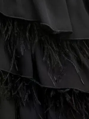 SILVIAN HEACH Ruffled Feather-trimmed Mini Dress